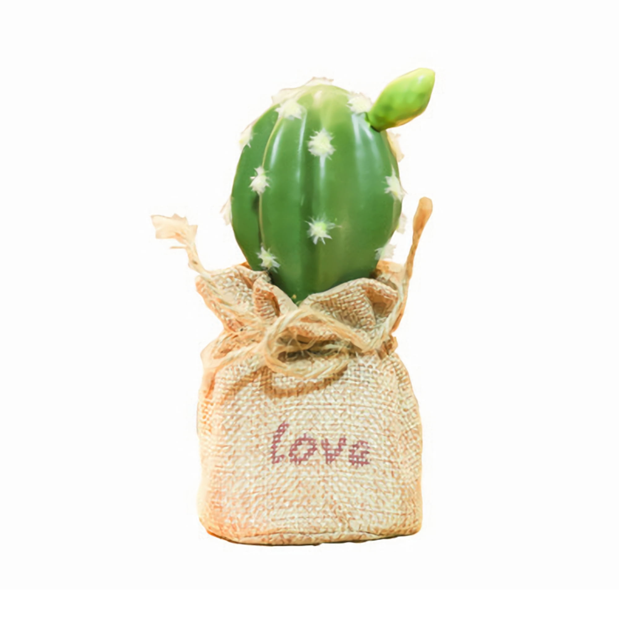 Artificial Succulents Plants Fake Cactus Potted in Special Burlap Bag ...