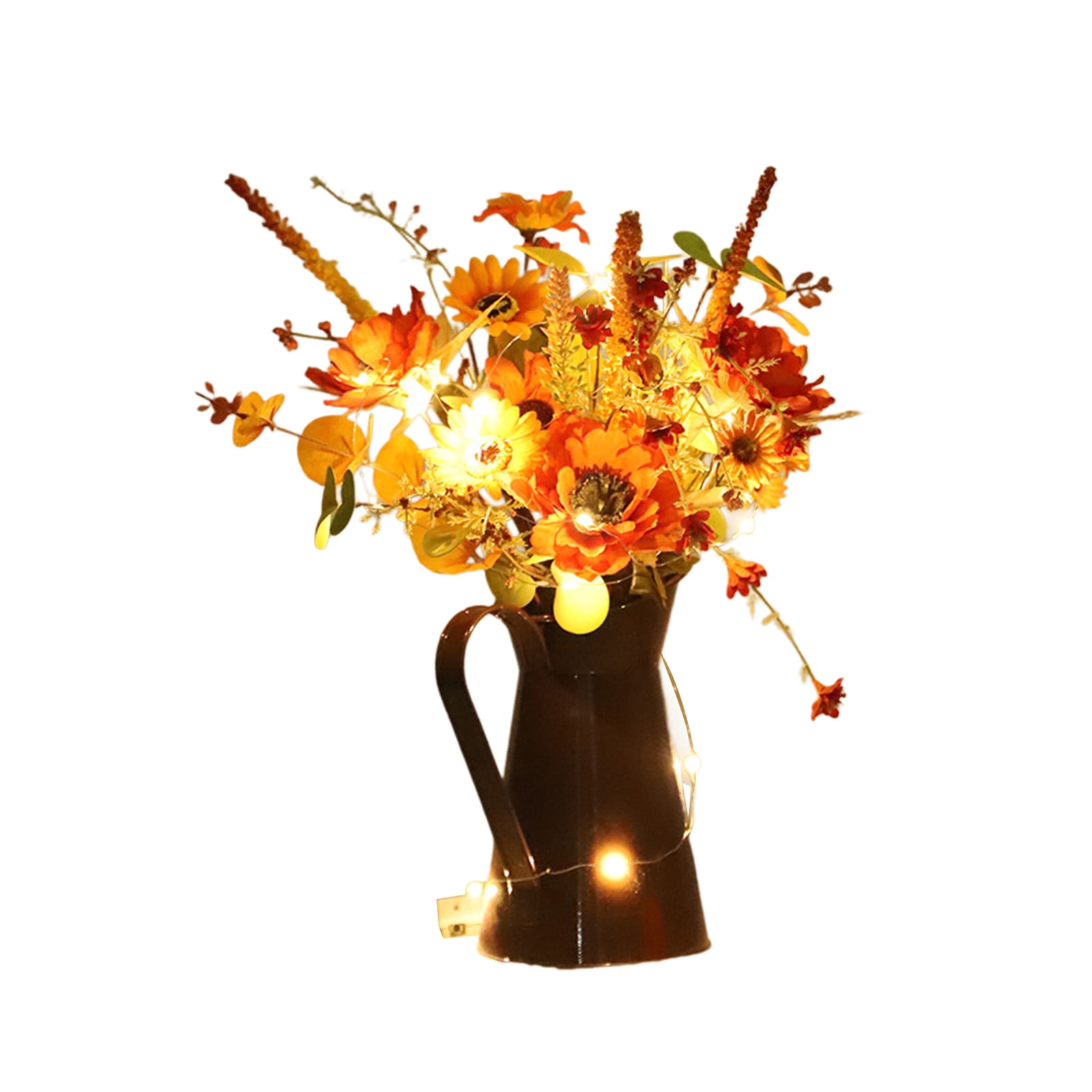 Artificial Sunflower Bouquet, Handcrafted Iron Bucket Arrangement ...