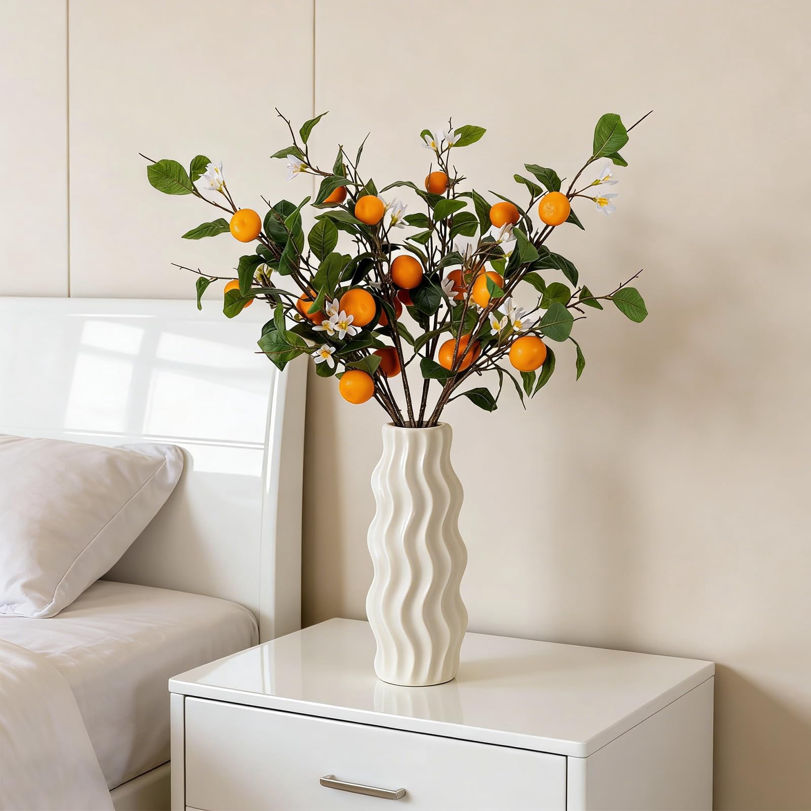Artificial Tangerine Branches 37.8inch Orange 4 PCS Home Party Wedding ...