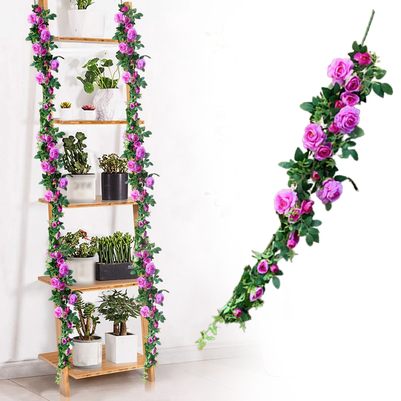 Artificial Tea Rose Vines Floral Garlands 5.9 Ft Vine Flower Garland ...