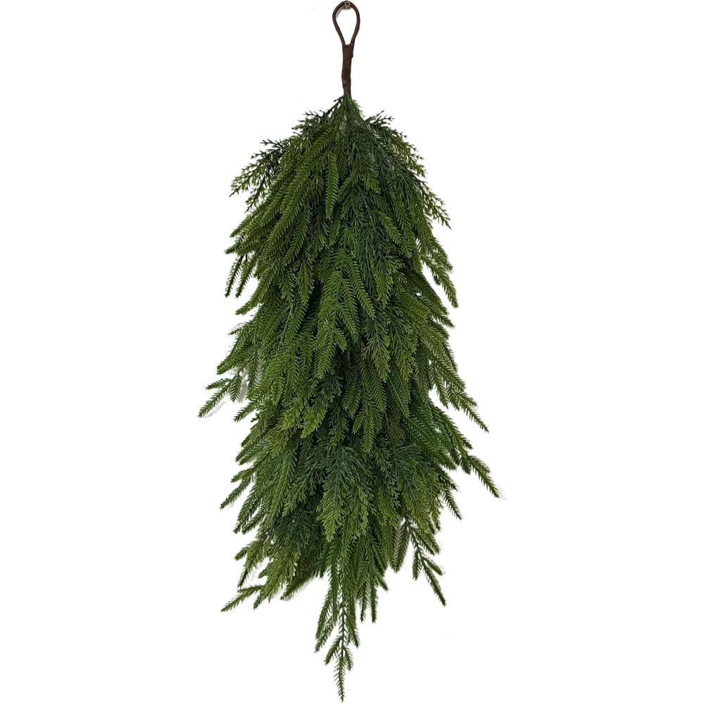 Artificial Teardrop Swag, Christmas Faux Pine Needles Teardrop Swag ...