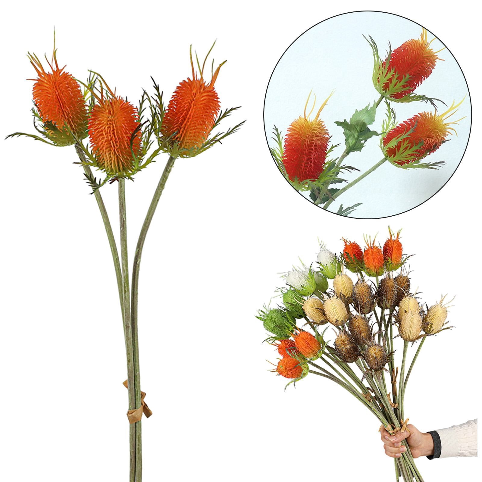 Artificial Thistle Flowers, 1 Bundles Flowers Stems Thistle Stems Spray ...