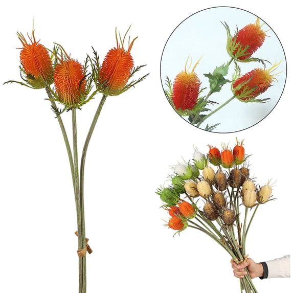 Artificial Thistle Flowers, 1 Bundles Flowers Stems Thistle Stems Spray ...