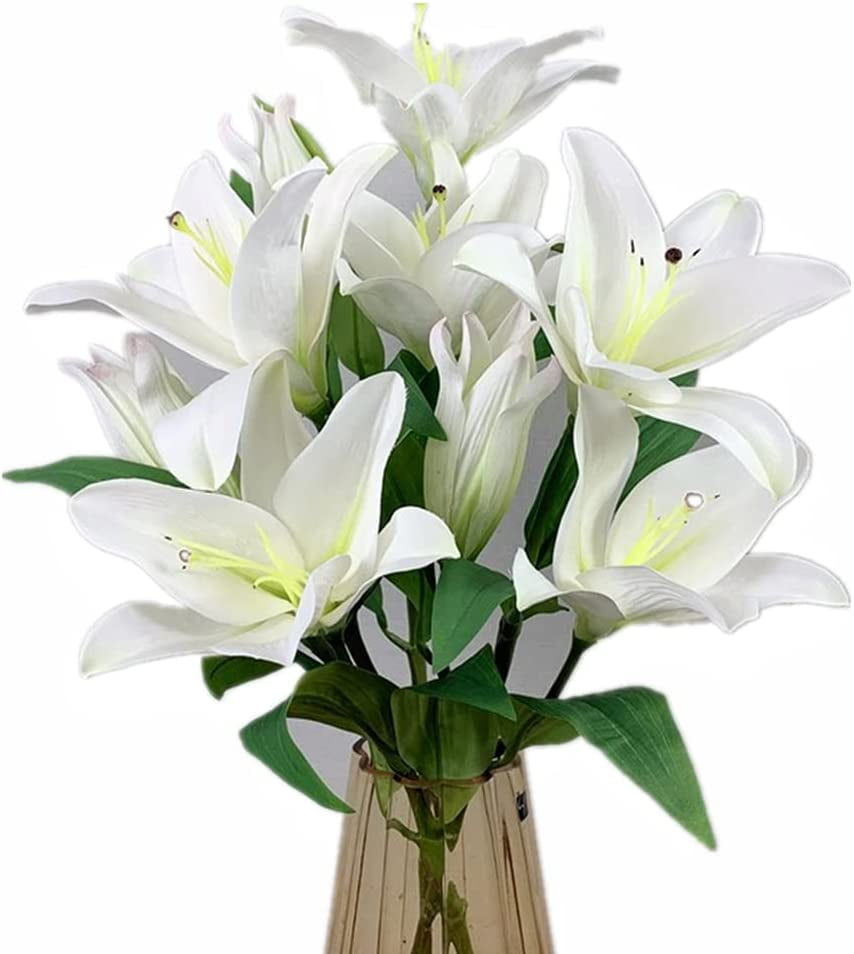 Artificial Tiger Lily Bouquet Lilies Flower with Rods 4 Bundlesof ...