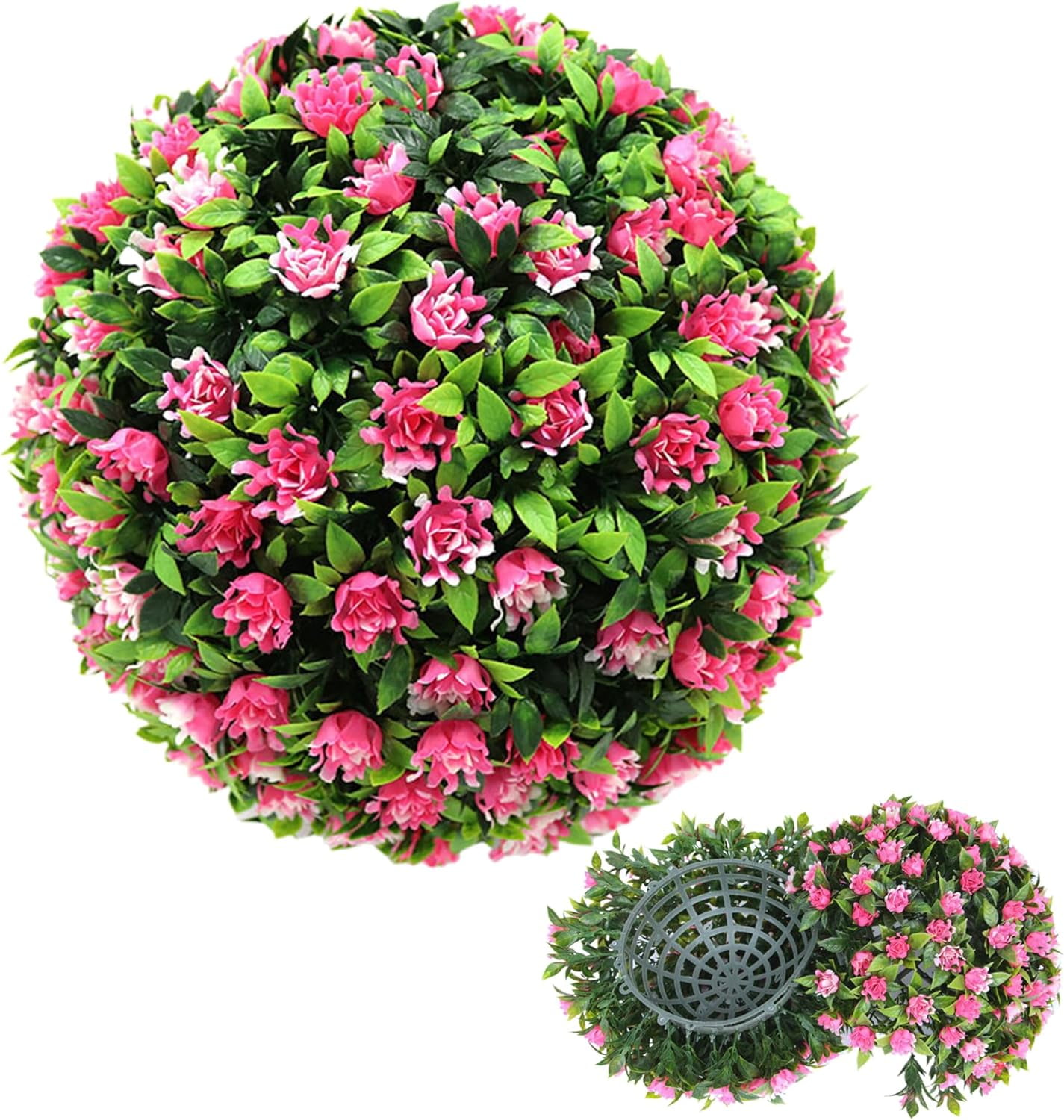 Artificial Topiaries Balls with Pink Flower : 12 Inch Topiary Balls ...