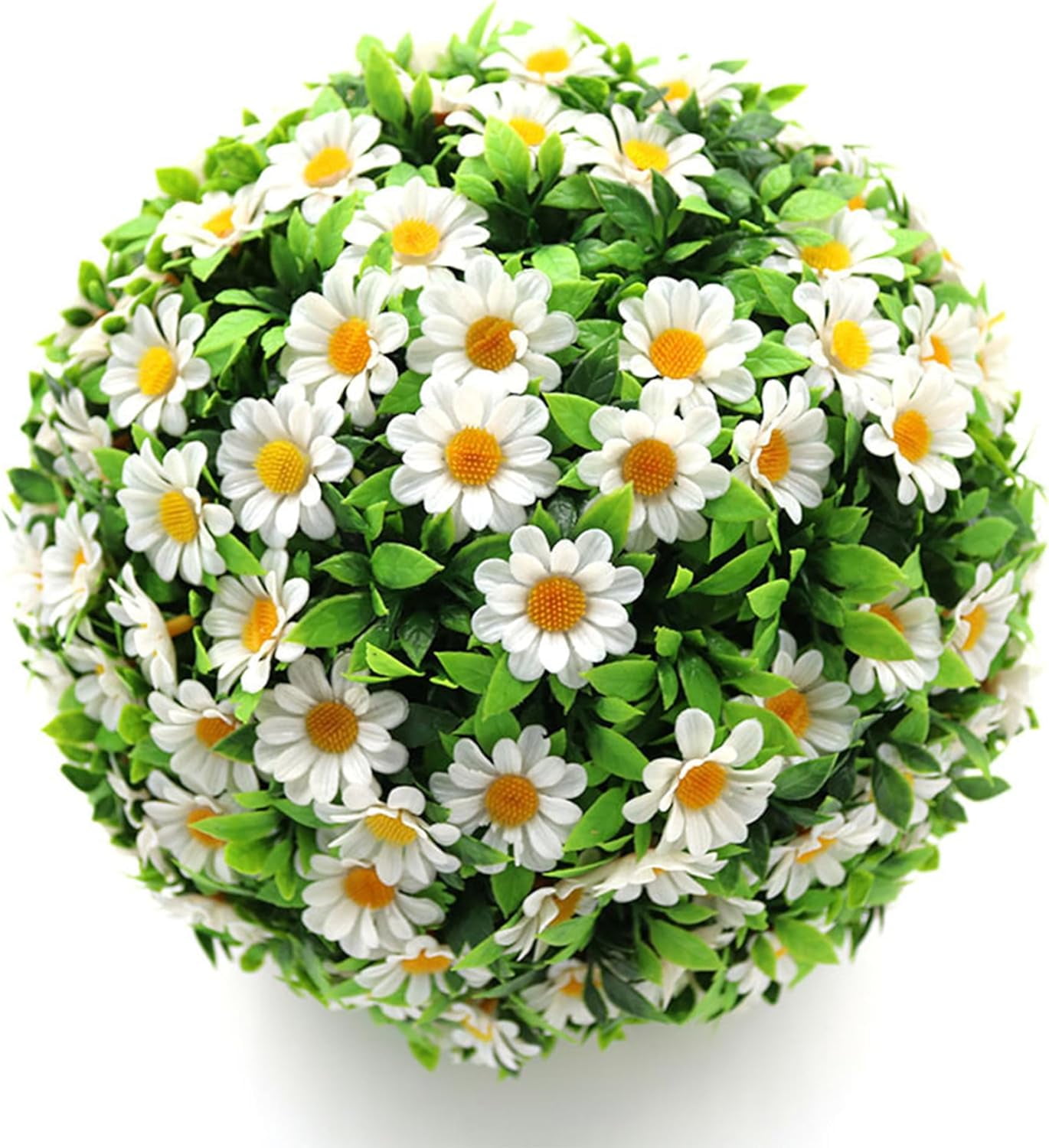 Artificial Topiaries Balls with White Flower : 12 Inch Topiary Balls ...