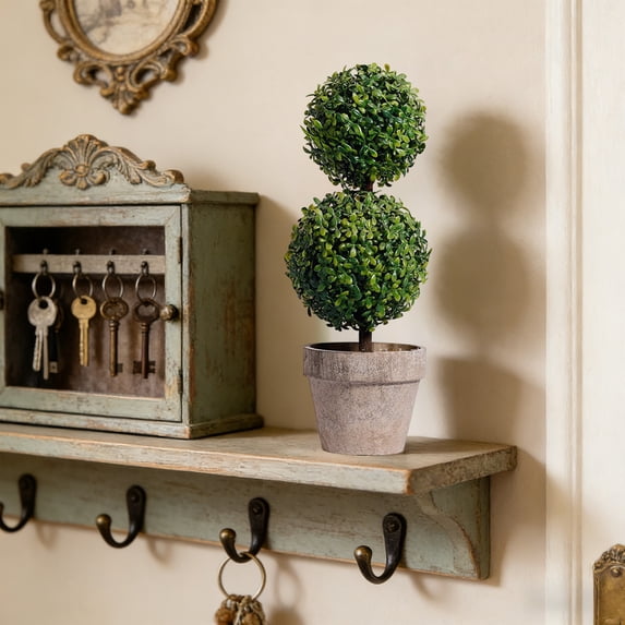 Artificial Topiary Ball Plants, Rvkxad Faux Boxwood Potted Decor ...