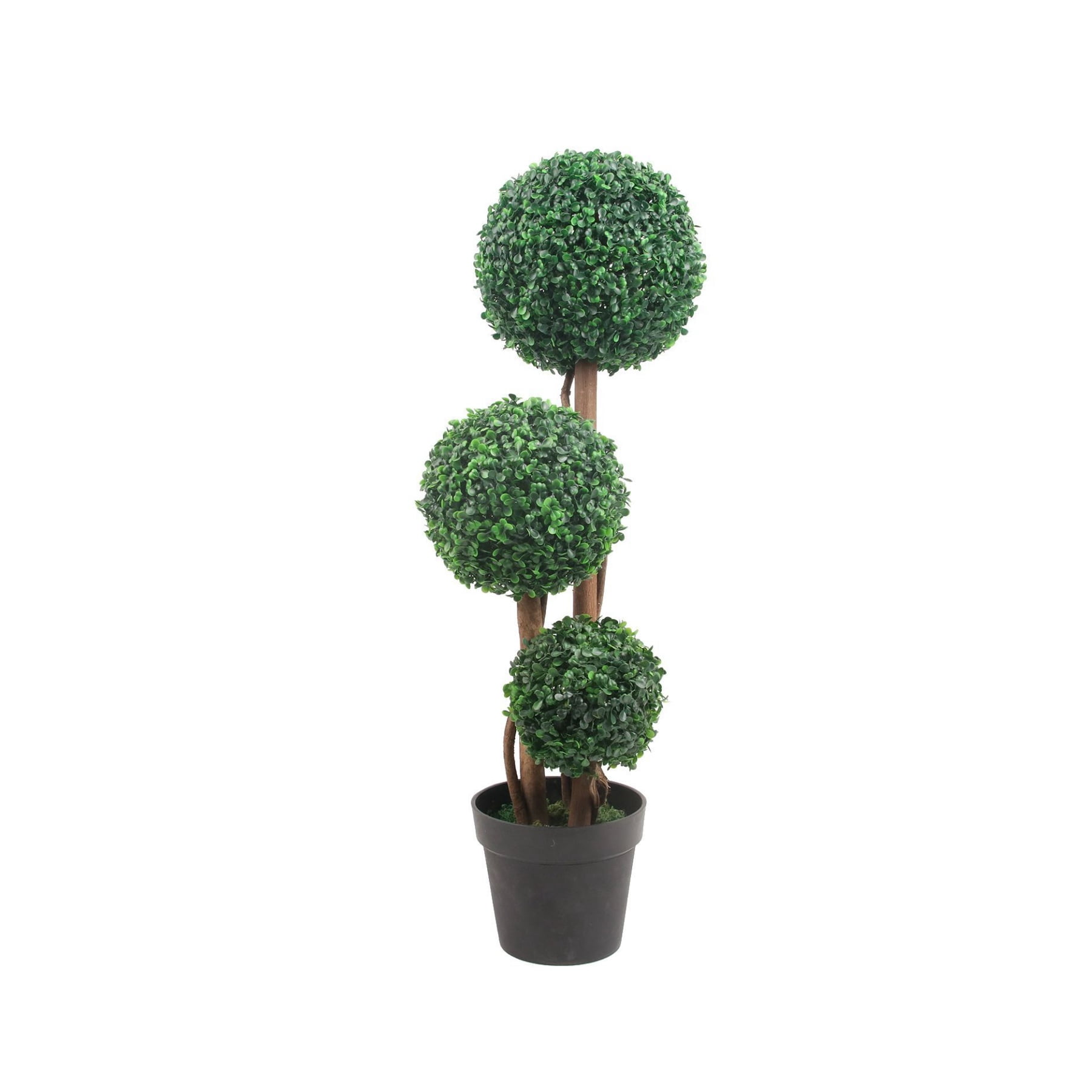 Artificial Topiary Ball Tree Indoor and Outdoor, 35/45 Inch Faux ...