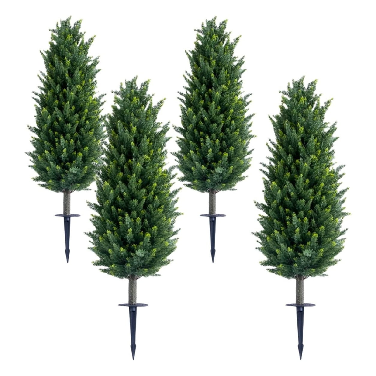 Artificial Topiary Ball Tree with Metal Ground Spike Set of 2/4, Fake ...