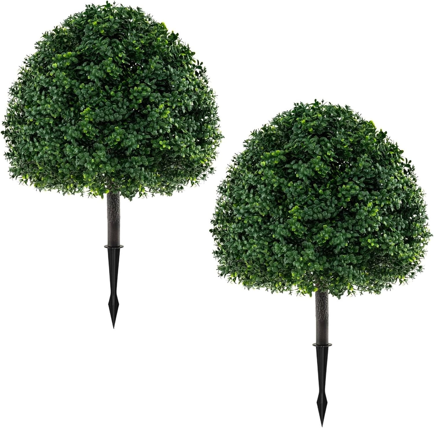 Artificial Topiary Ball Tree Set, Faux Plants with Ground Spike, Indoor ...