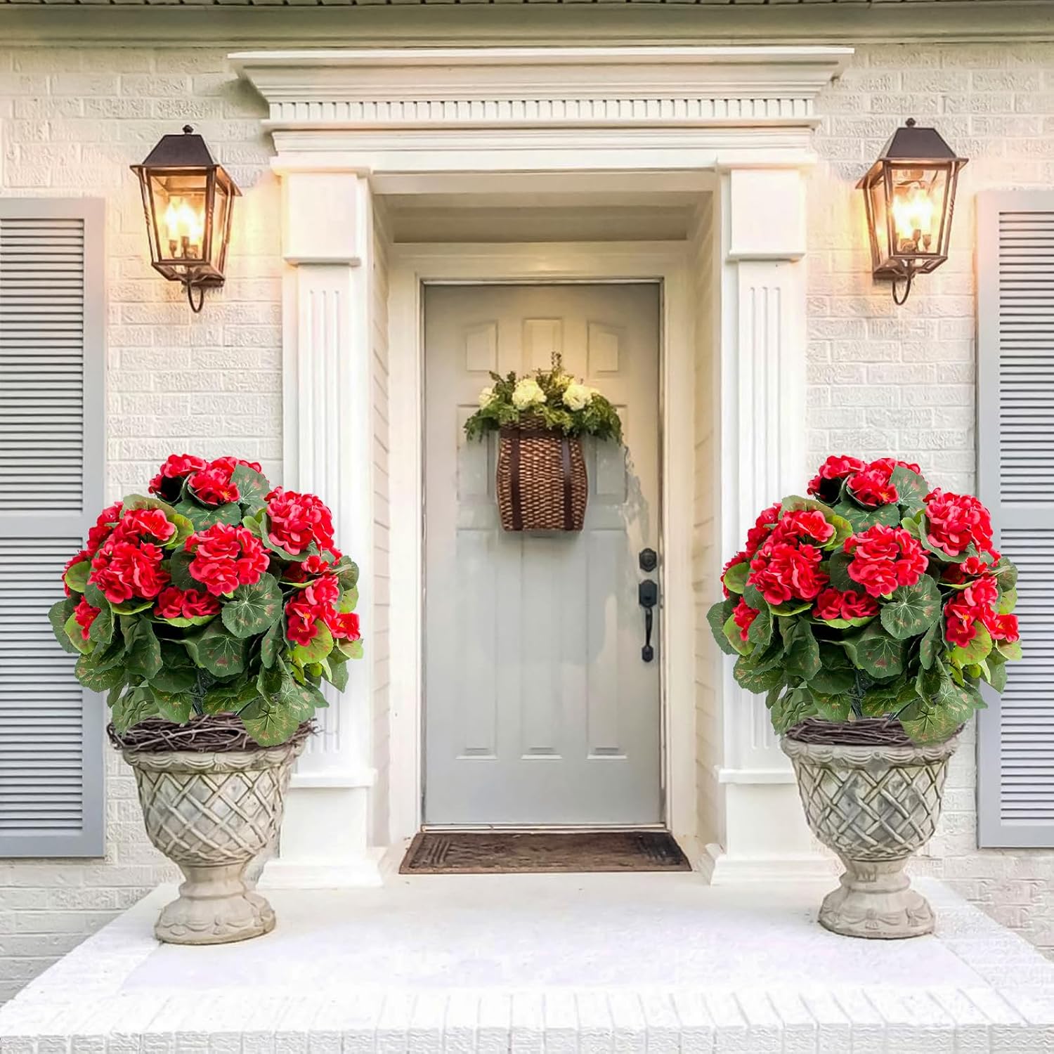 Artificial Topiary Ball Trees,Set of 2 23.6" Sun Resistant Fake ...