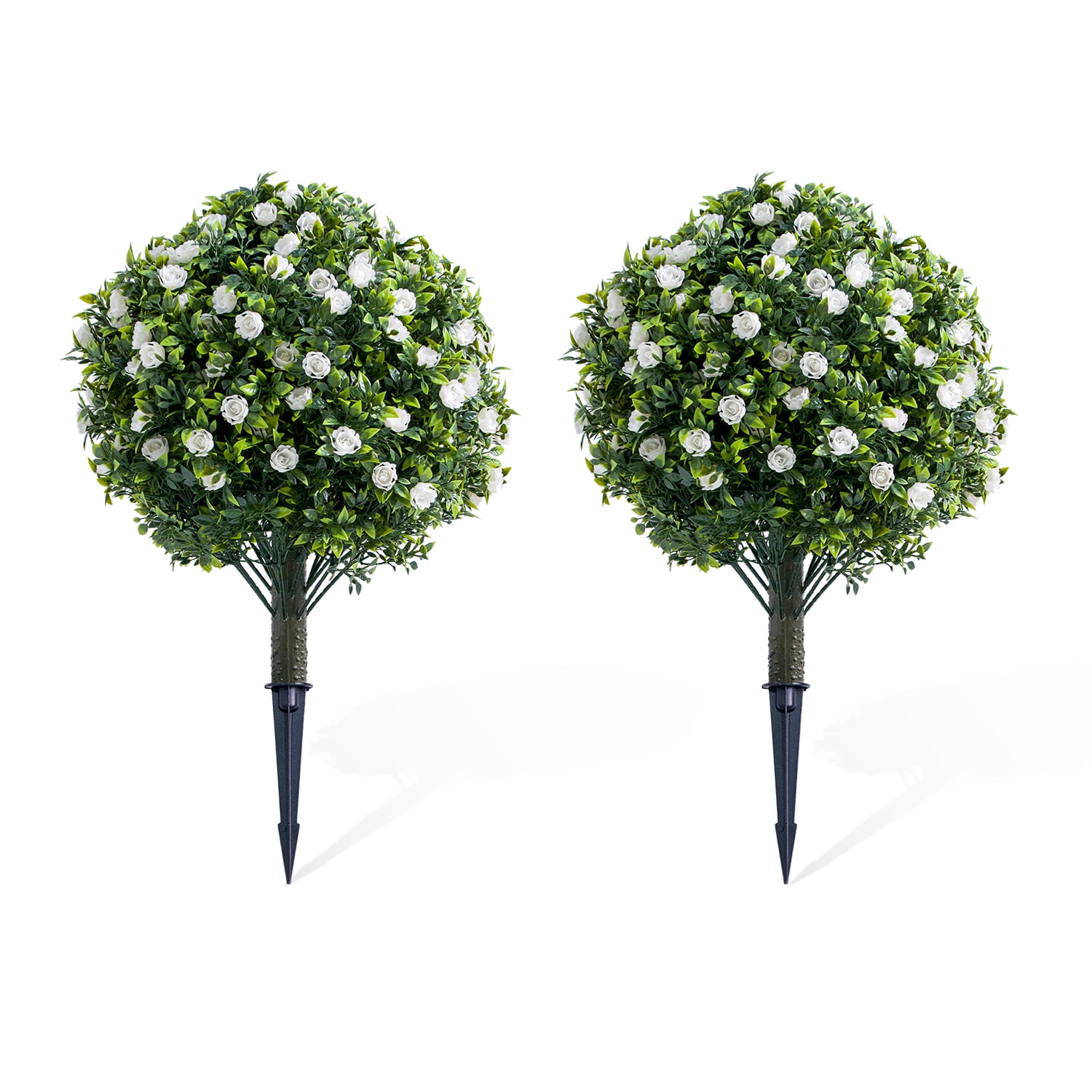 Artificial Topiary Ball Trees,Set of 2 23.6" Sun Resistant Fake ...