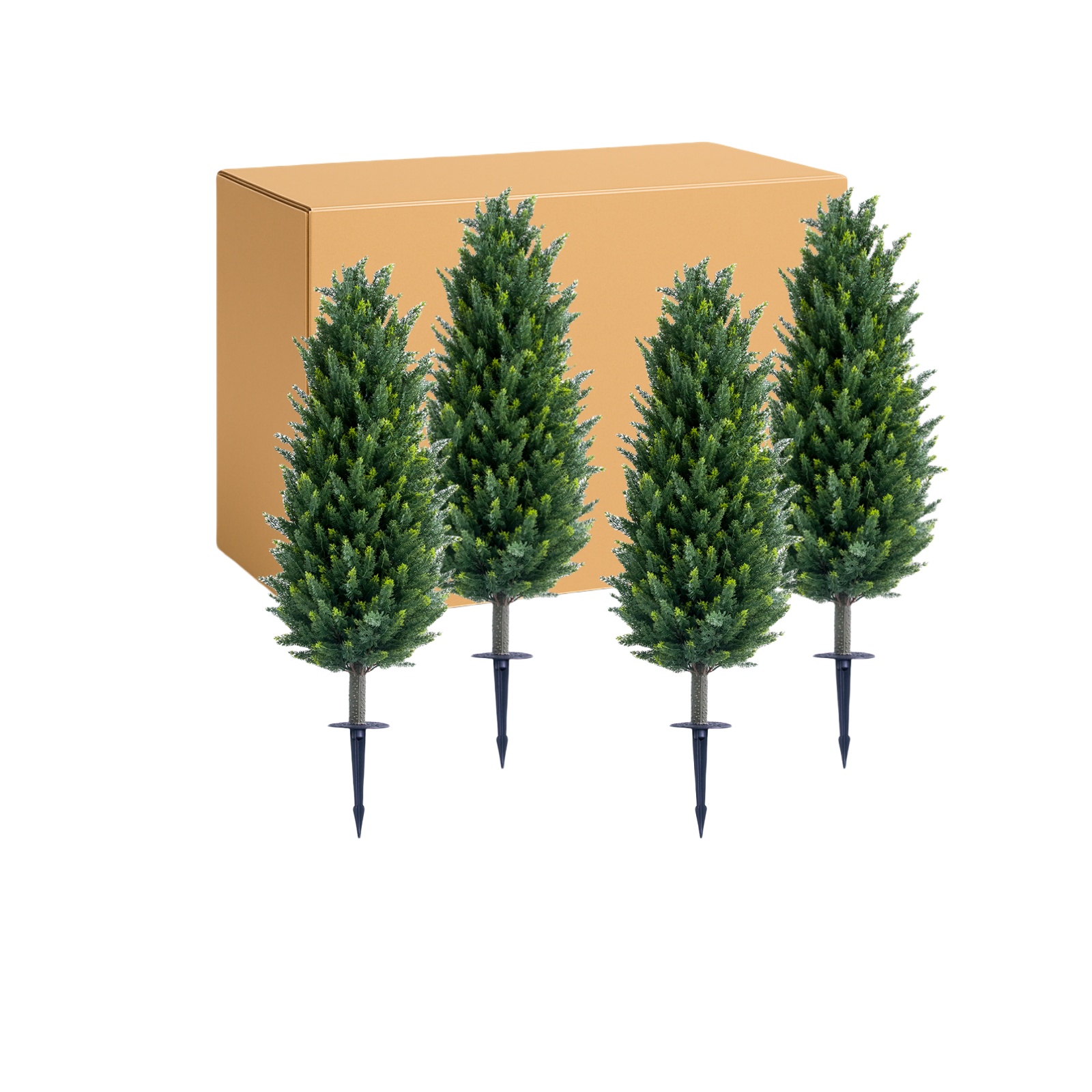Artificial Topiary Ball Trees (Set of 2) – 24 Inch Fake Outdoor Plants ...