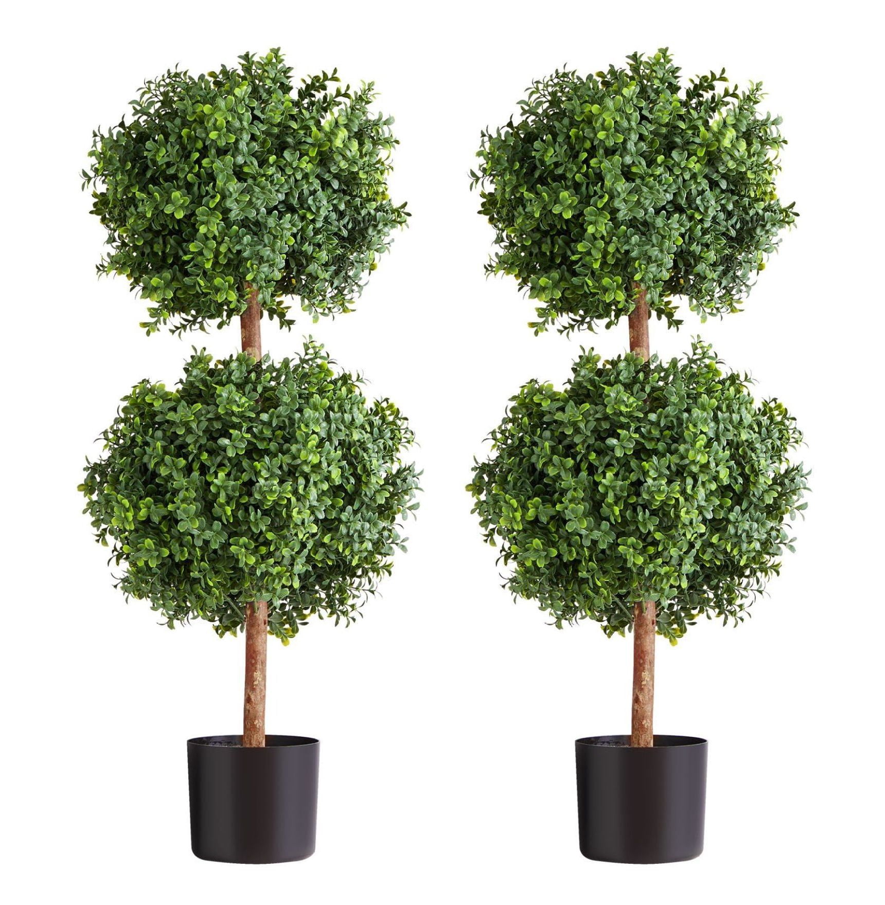 Artificial Topiary Boxwood Balls 36 inch (2-Set), Faux Boxwood Plant ...