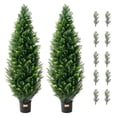 Artificial Topiary Cedar Tree, inch Tall (2 Pieces), with Extra Leaves ...