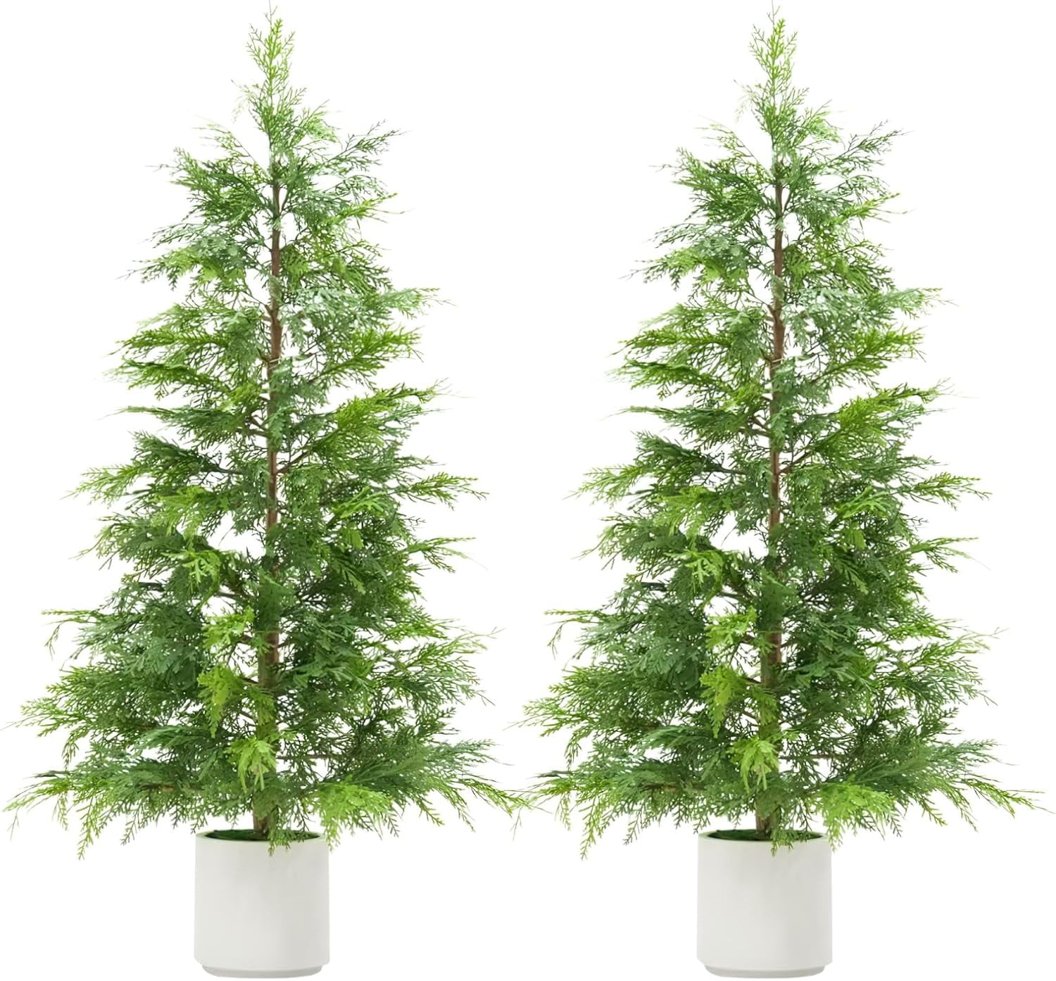 Artificial Topiary Cedar Trees 3FT Tall 2 Set, Outdoor Indoor Faux Pine ...