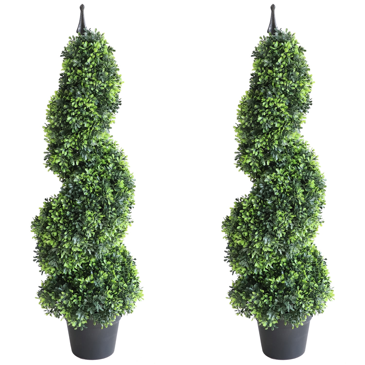 Indoor/Outdoor Artificial Topiary Spiral Trees, Boxwood 3 ft (2 Pcs ...