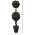 Artificial Topiary Tree - 36-Inch Double Ball Podocarpus Fake Plant ...