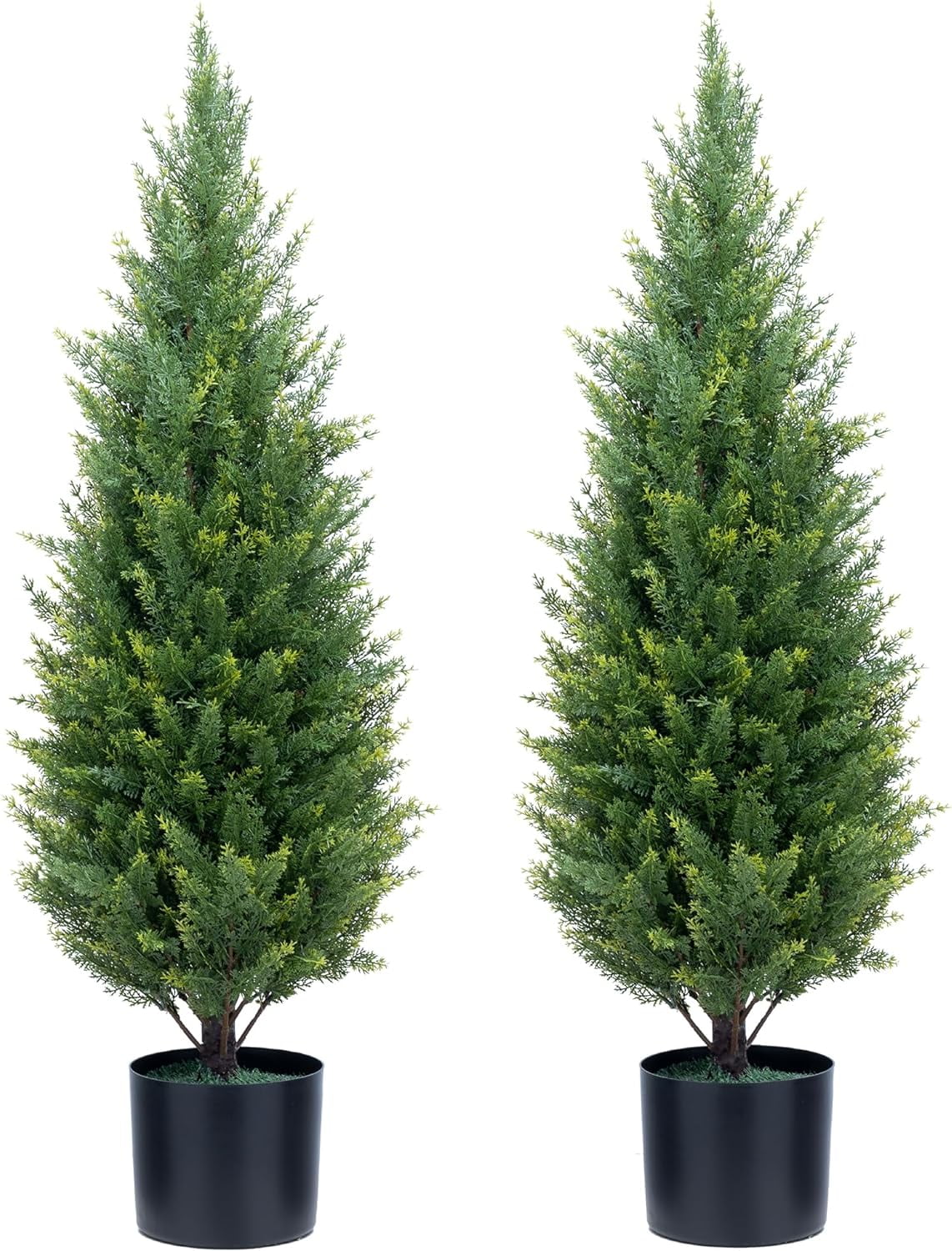 Artificial Topiary Tree Two 3 Foot Artificial Cedar Trees Indoor ...