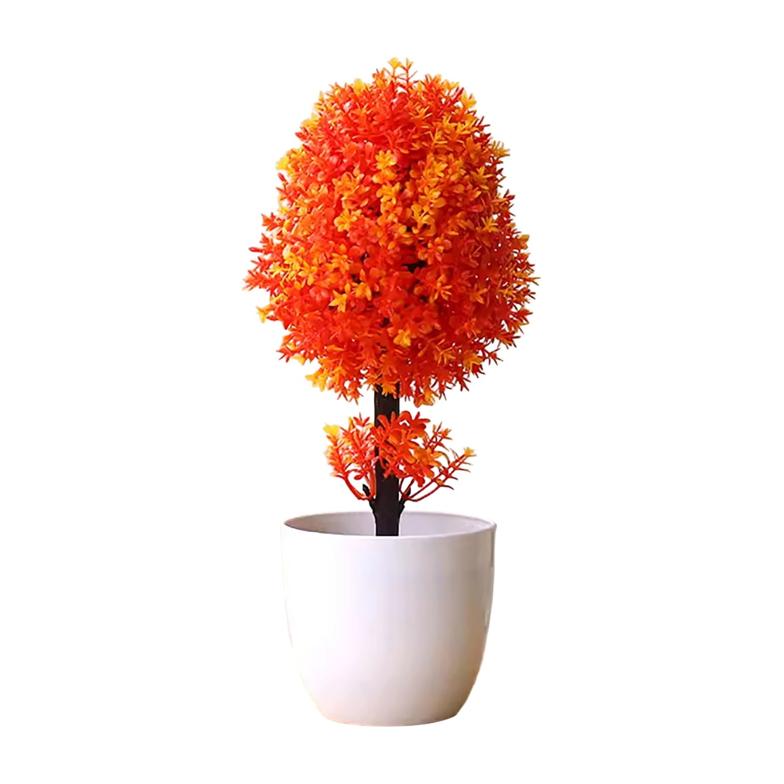 Artificial Topiary Tree in White Pot Lifelike Decorative Faux Plant for ...