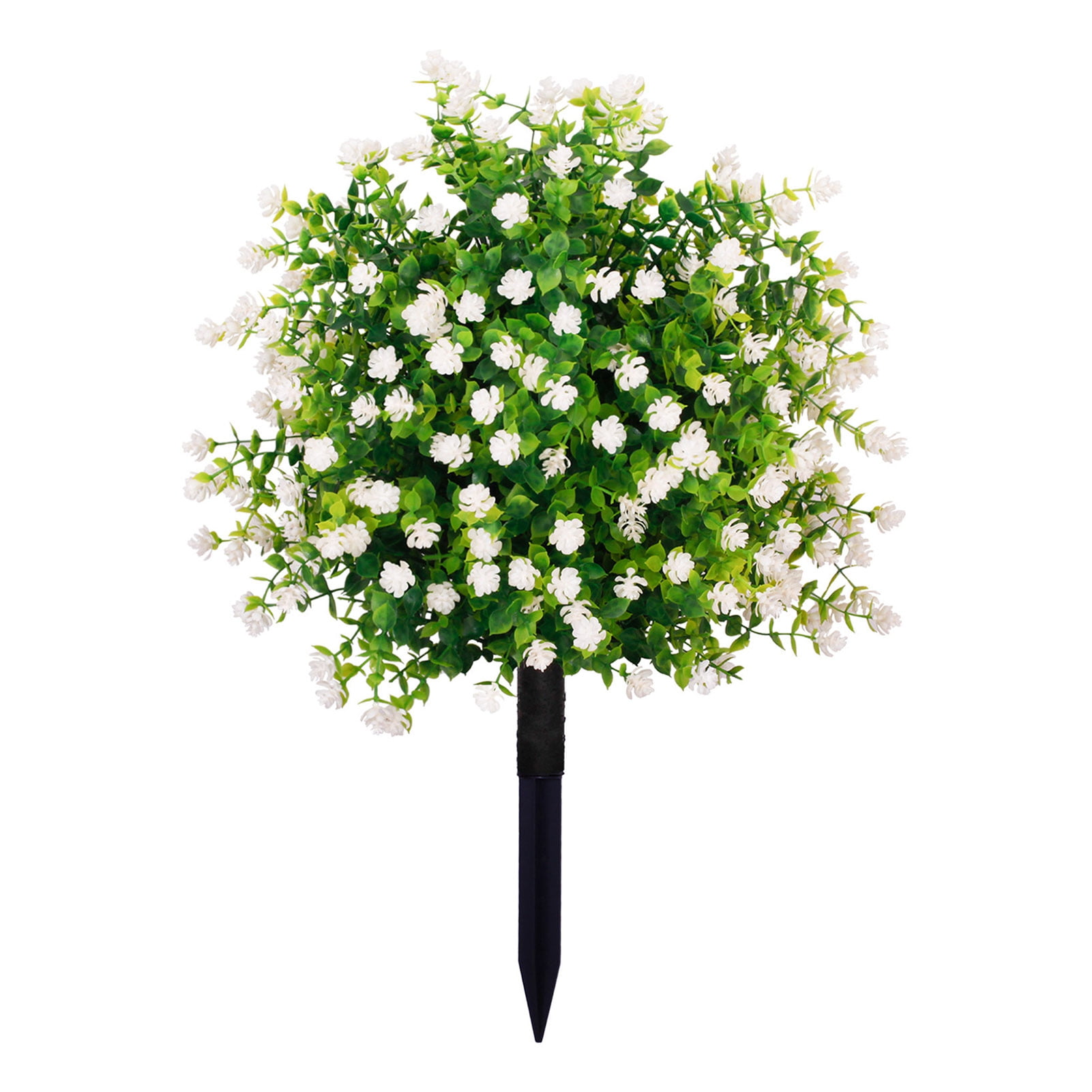 Artificial Topiary with Flowers Outdoor Fake Bushes Plants with Ground ...