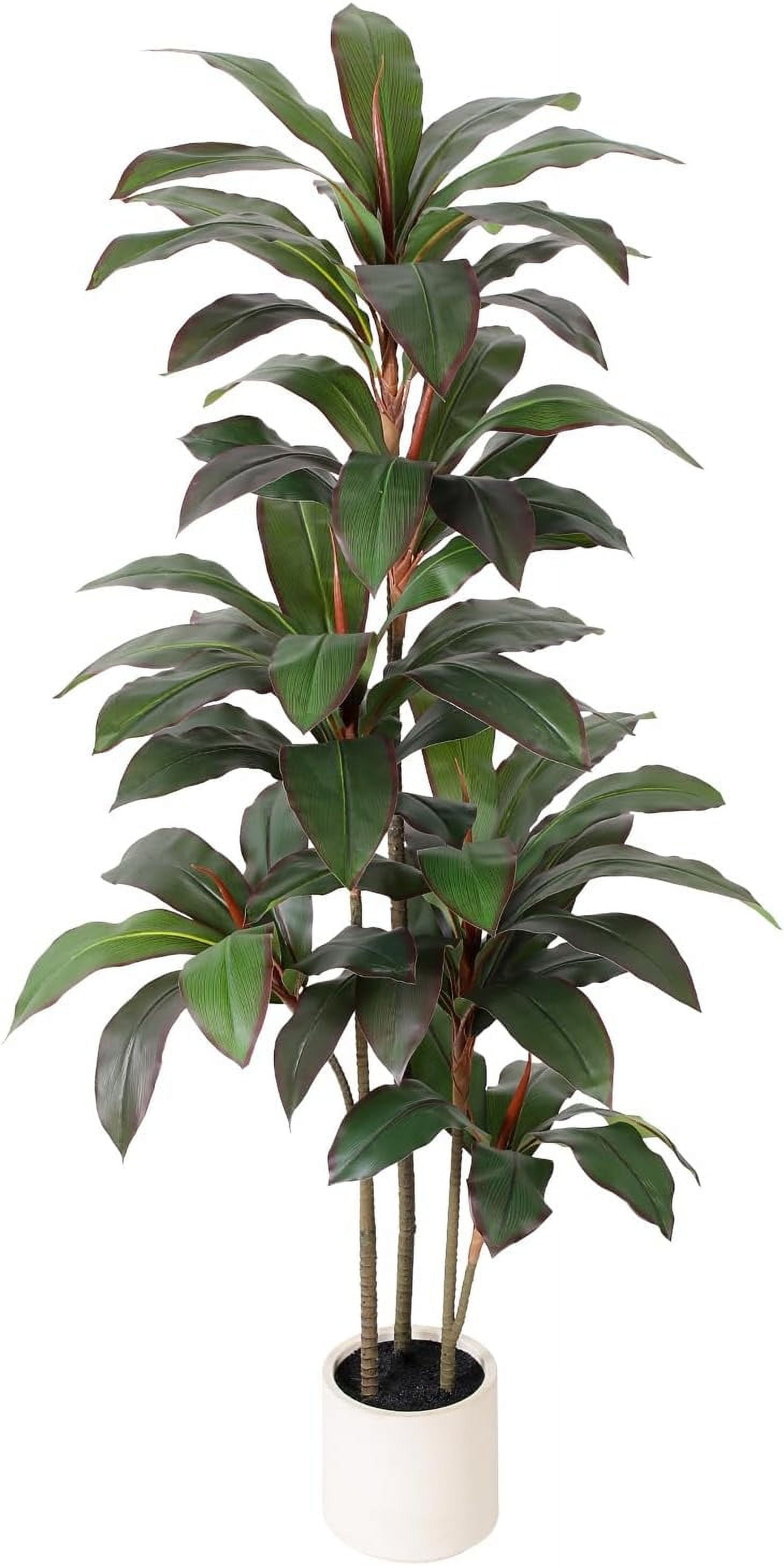 Artificial Tree 5 FT, Fake Tree with White Planter, Faux Yucca Silk ...