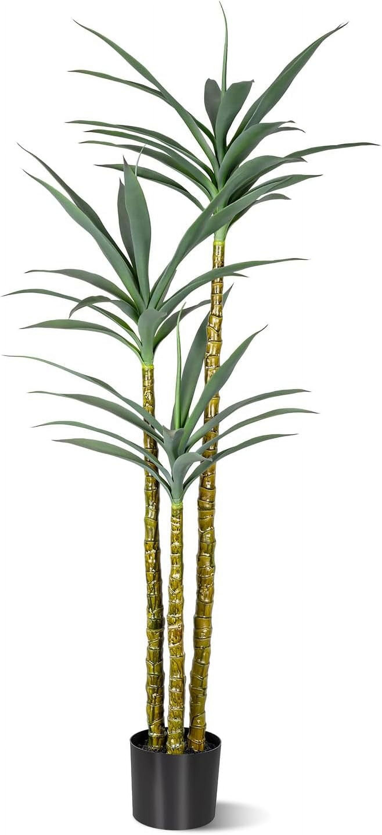 Artificial Tree 5Ft Artificial Agave Plant, Indoor Large Fake Plant 3 ...