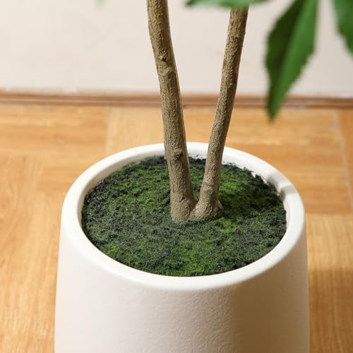 Artificial Tree, 5ft Tall Fake Maple Tree for Indoor Home Decor, Faux ...