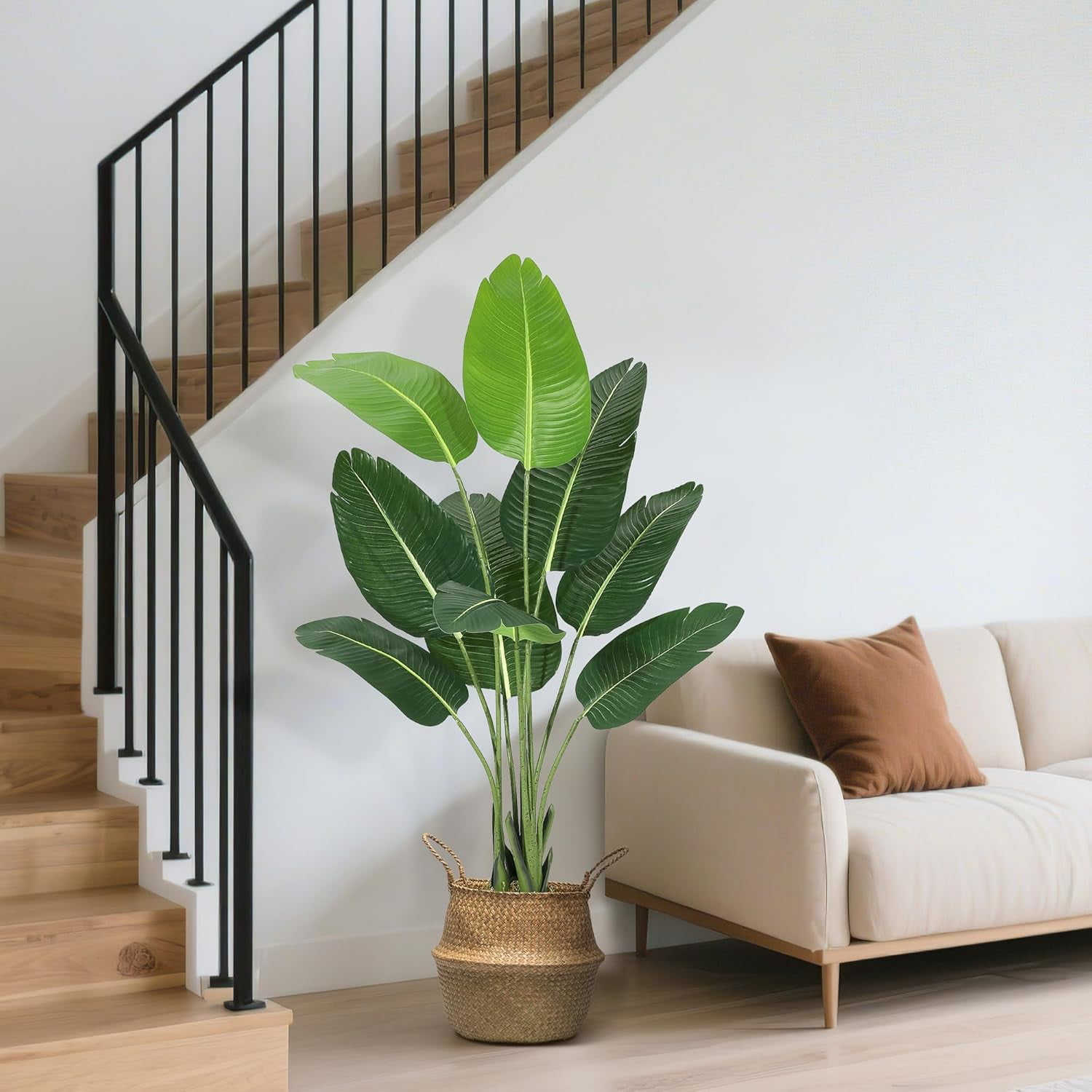 Artificial Tree Bird of Paradise Artificial Plant with 8 Trunks Fake ...