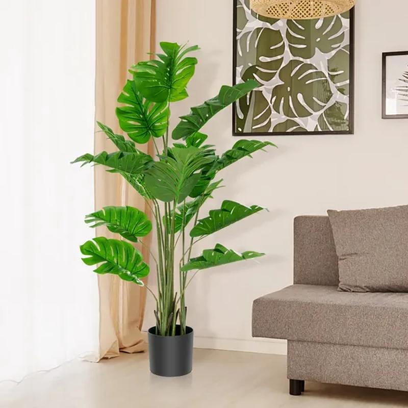 Artificial Tree Faux Monstera Deliciosa Plant for Home Indoor and ...