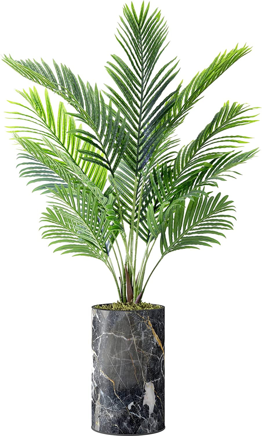 Artificial Tree in Modern Granite Effect Planter Fake Areca Tropical Palm Silk Tree for Indoor and Outdoor Home Decoration 66 Overall Tall Plant Pot Plus Tree Walmart