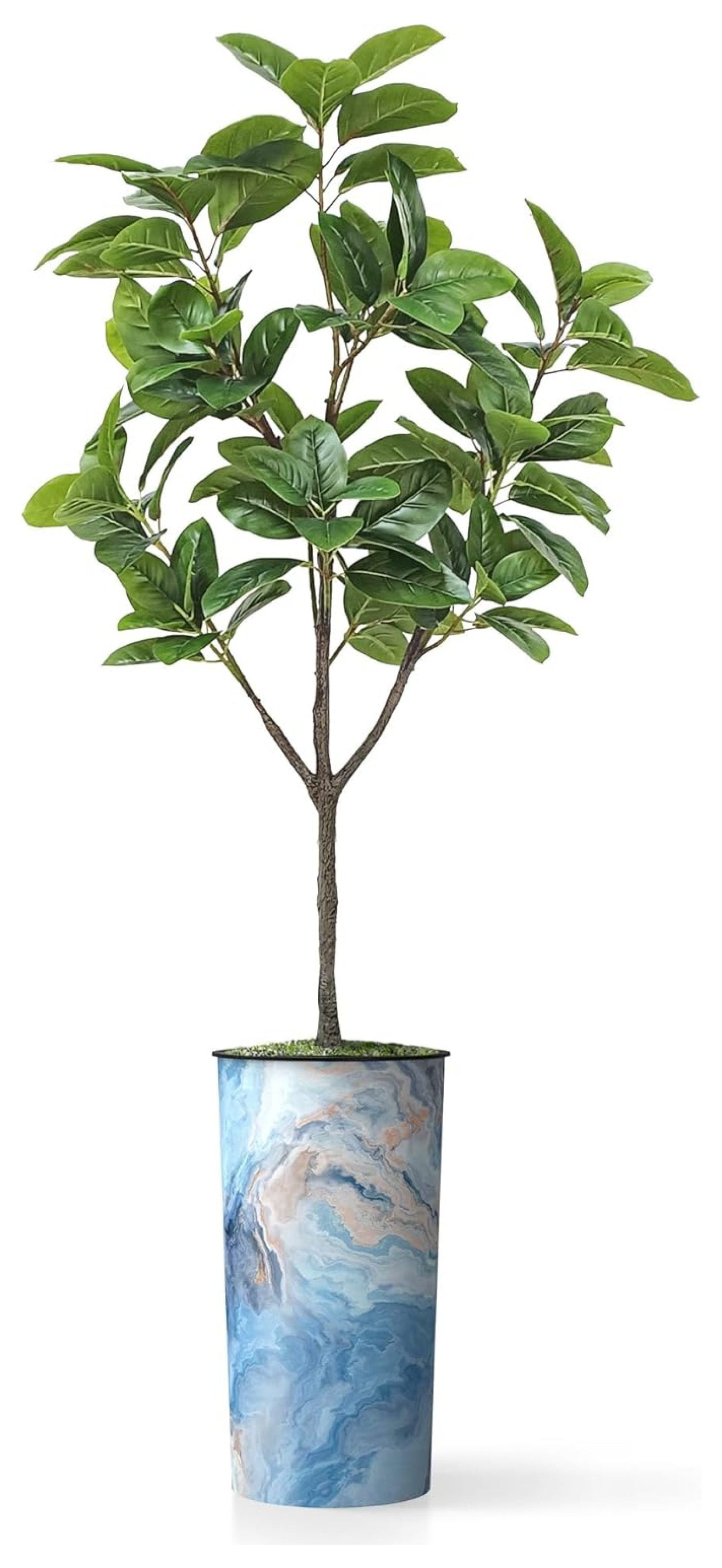 Artificial Tree in Modern Granite Effect Planter, Fake Magnolia Tree ...