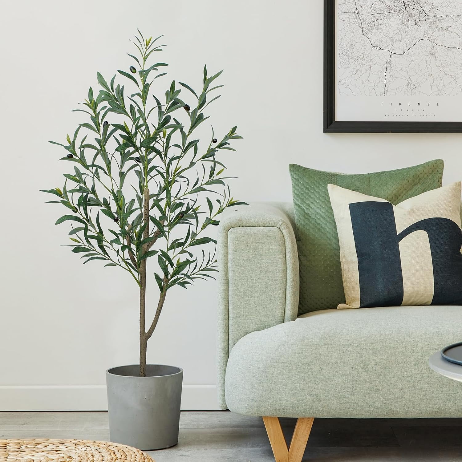 Artificial Trees - 7 FT Tall Fake Olive Trees for Indoor - Large Faux ...