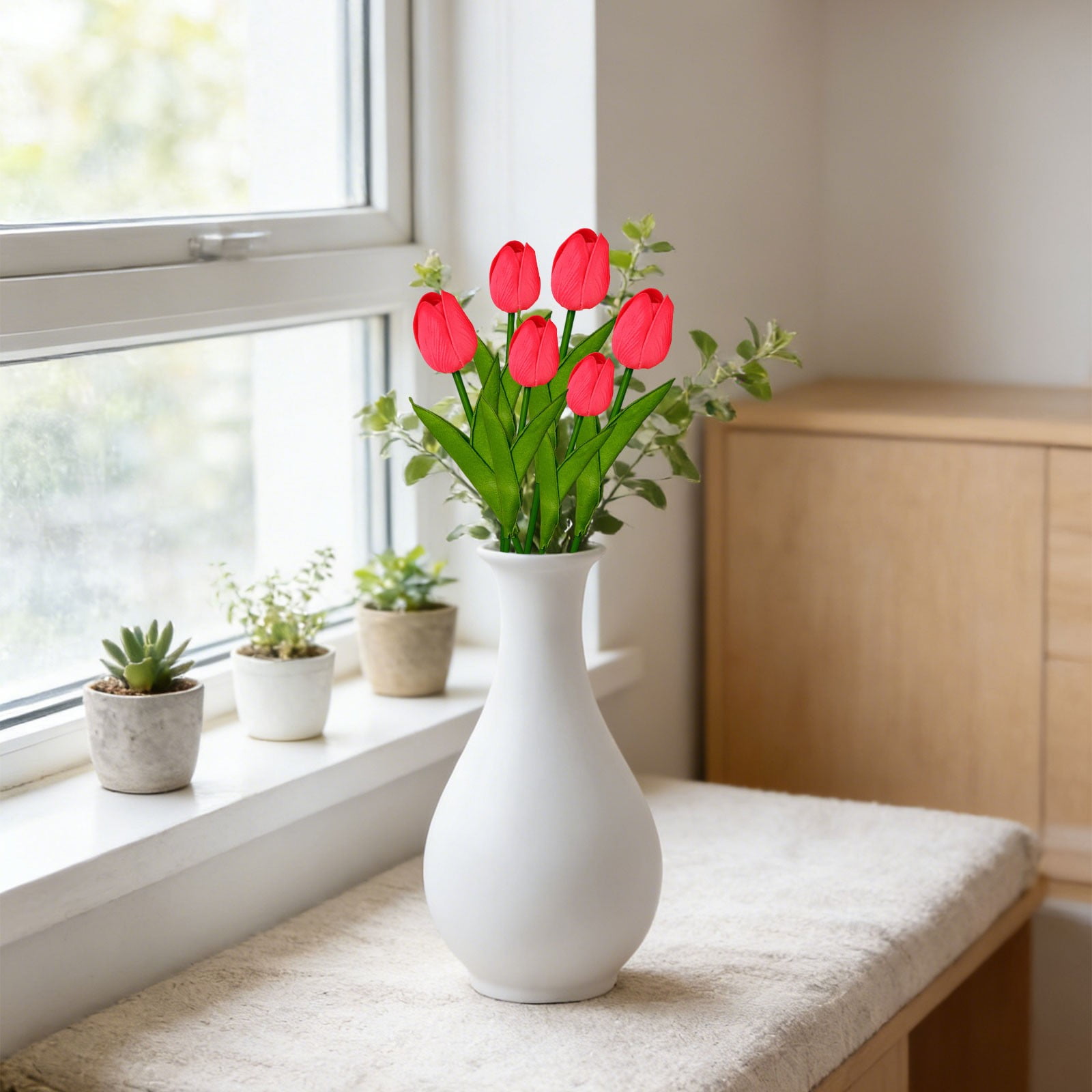 Artificial Tulip Bouquet，Fake Flowers for Home Decor Wedding ...