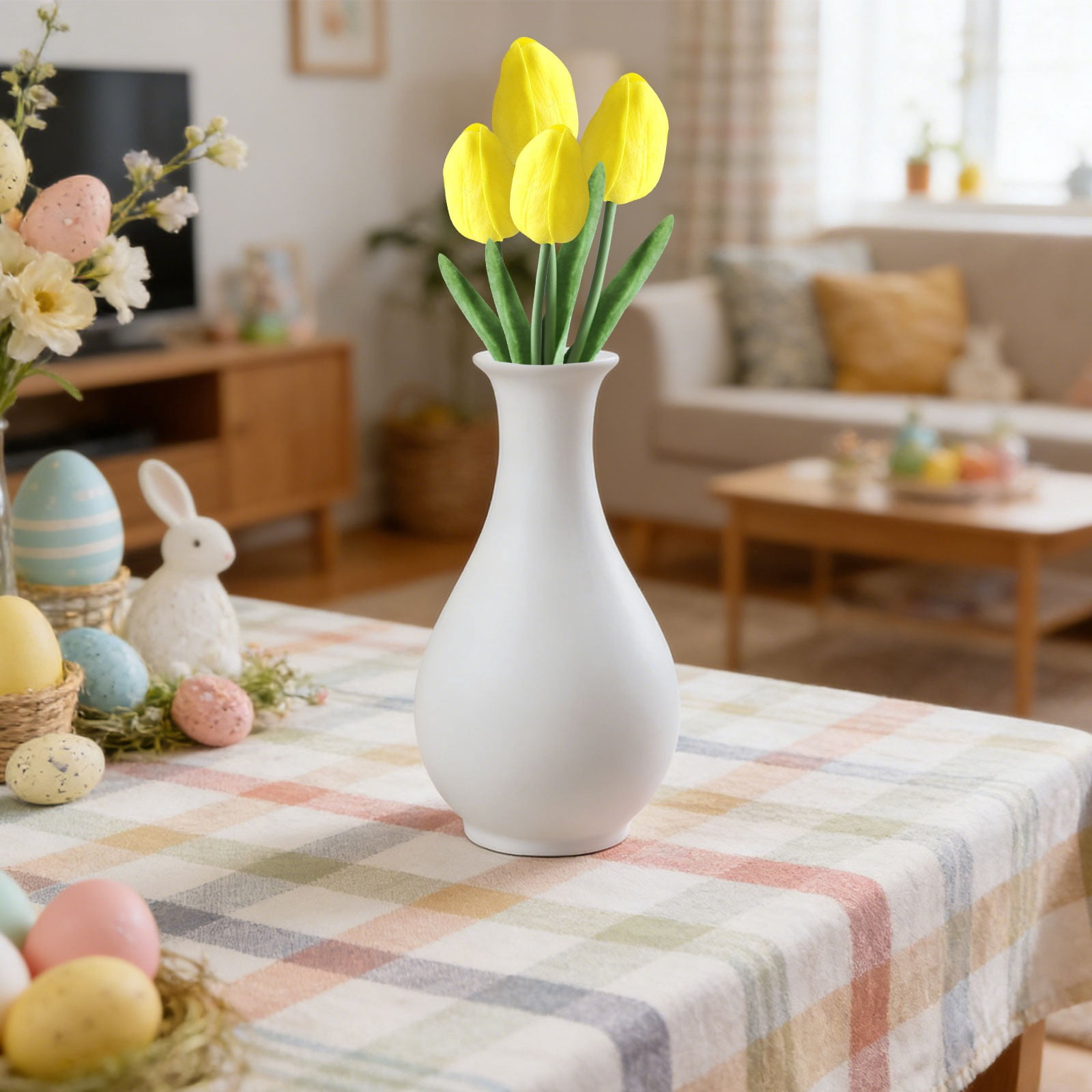 Artificial Tulip Single Stem Realistic Faux Floral Spray For Home Decor ...