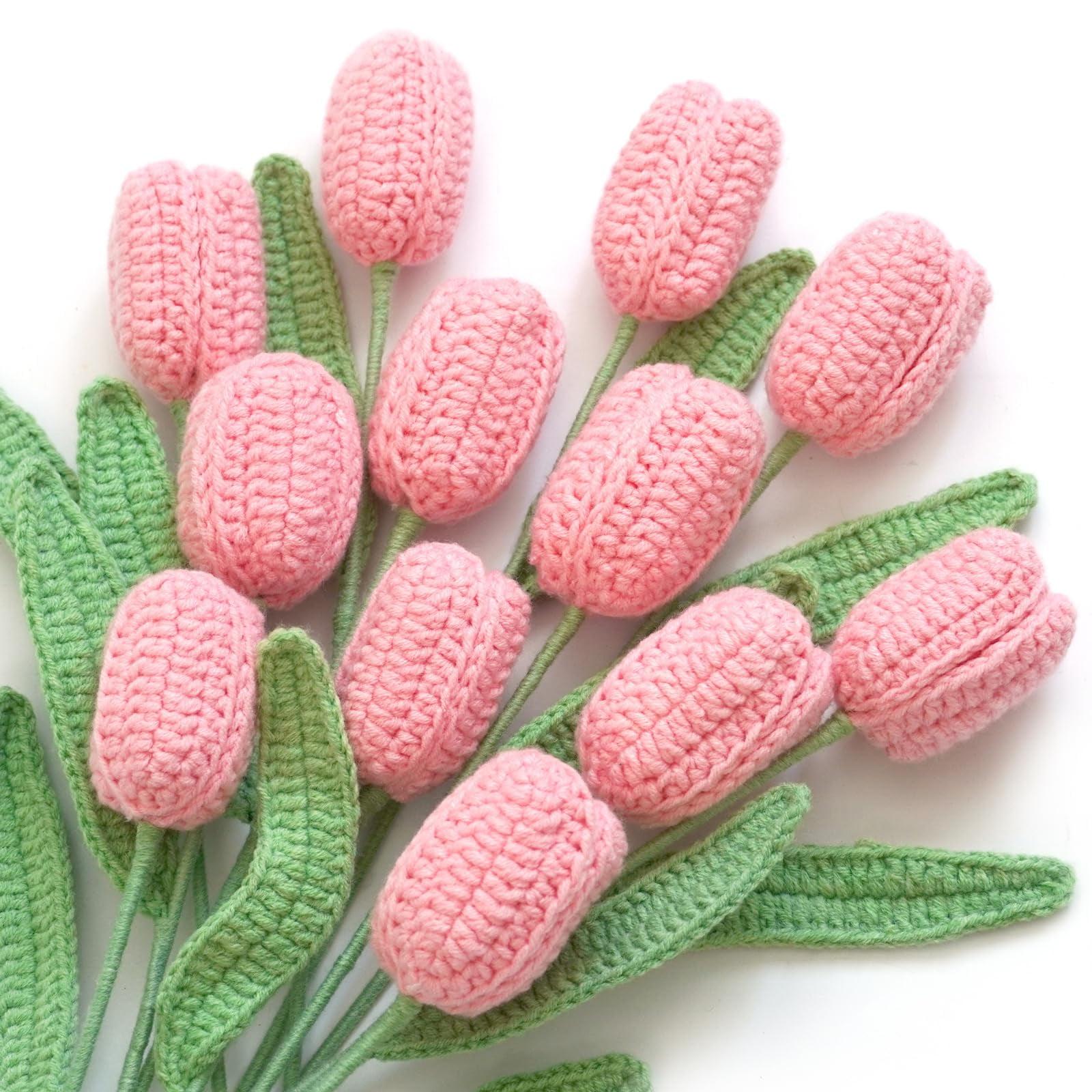 Artificial Tulips Gifts,Crochet Tulips Bouquet,Completed Handmade ...