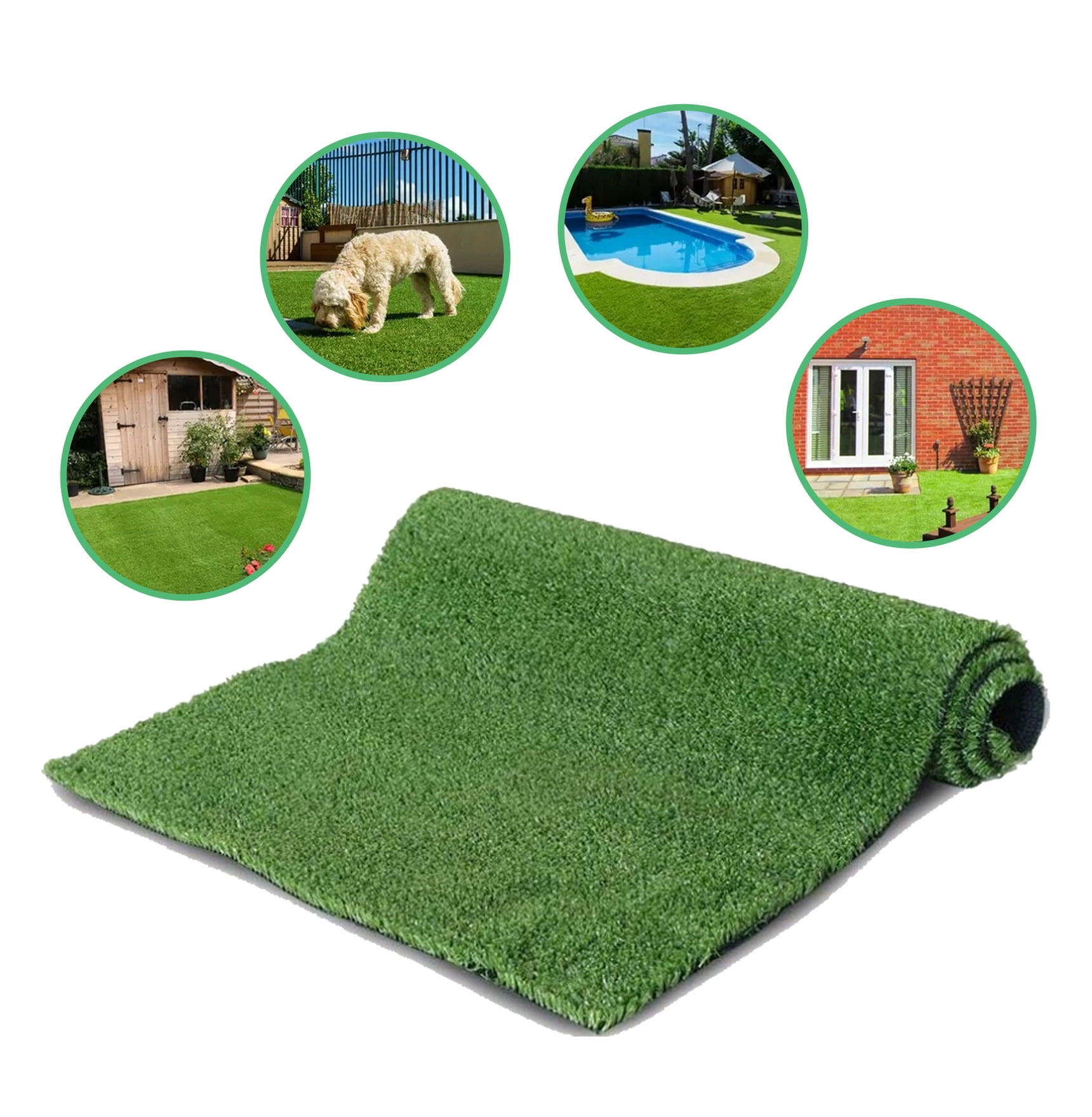 Artificial Turf Mat 3ft x 16ft - Fake Grass Rug with Drainage Square ...
