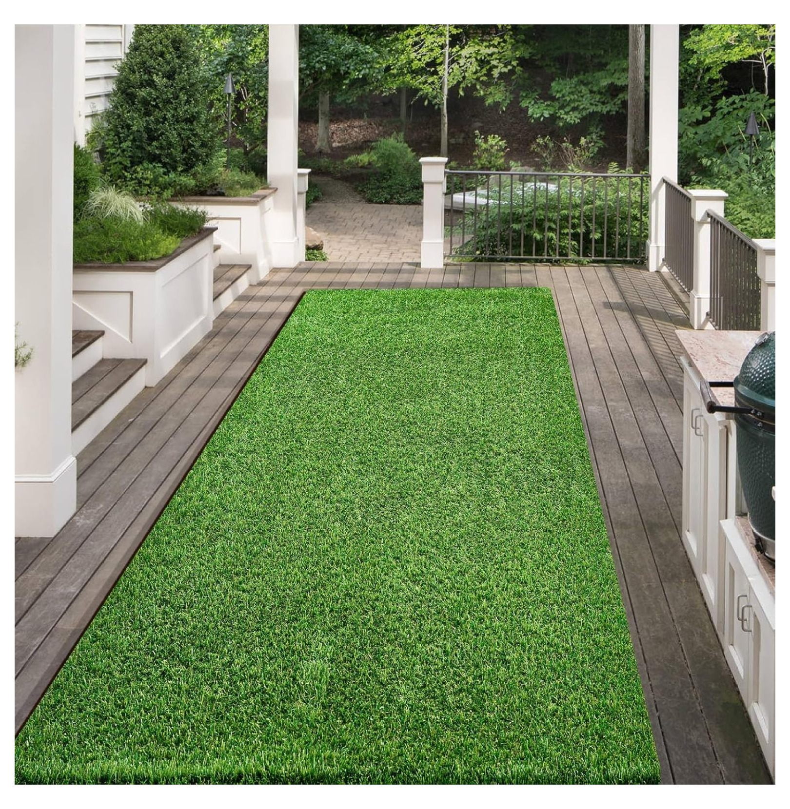 Artificial Turf Grass Outdoor Rug 4ft x 6ft with 1.38" High Pile ...