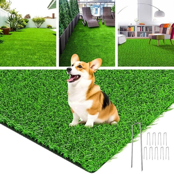Artificial Turf Indoor Outdoor, Realistic Synthetic Grass with Drainage ...