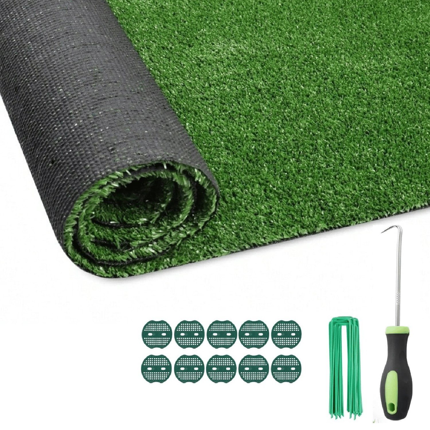Artificial Turf Mat with Drainage Holes, 6 ft x 25 ft Fake Grass Rug ...