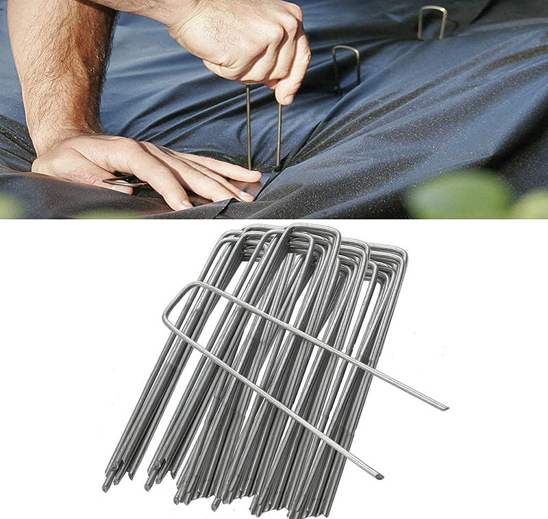 Artificial Turf Nails, Landscape Ground Stakes, 30pcs (Silver,10in*25 ...