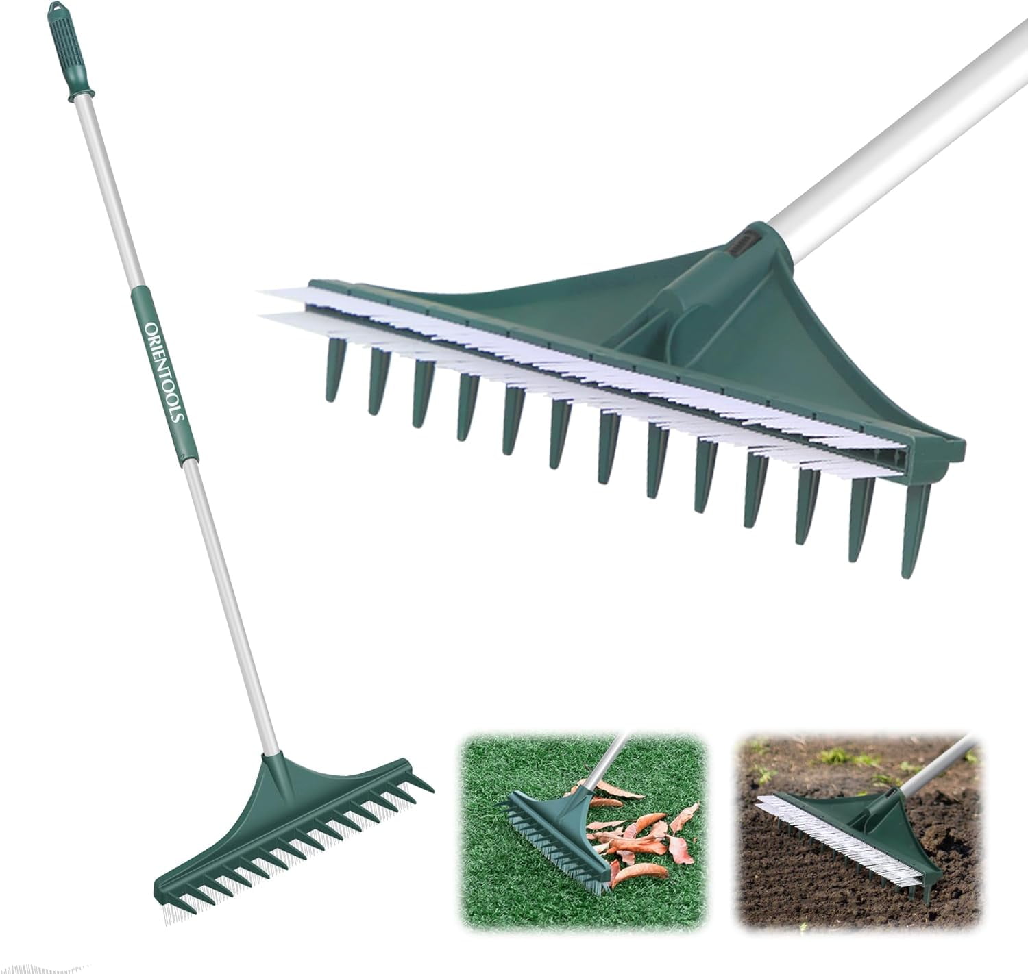 Artificial Turf Rake, 59" 2 in 1 Rake with Upgrade Brush Bristles, Dual ...