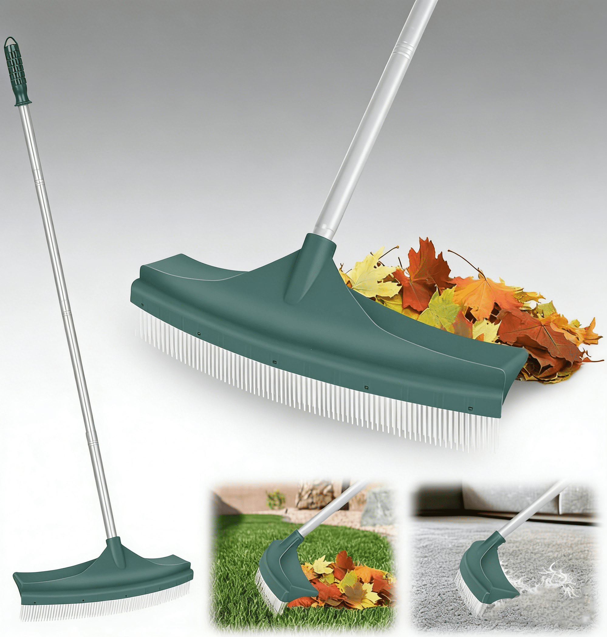 Artificial Turf Rake, Curved Grass Rake with Adjustable Steel Handle ...