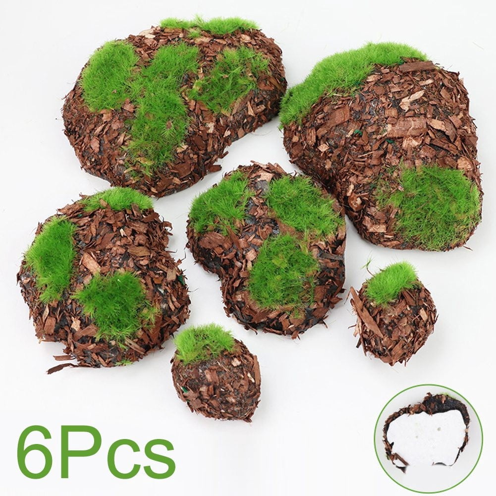 Artificial Turf Stone Set for Garden Decor, Realistic Plastic ...