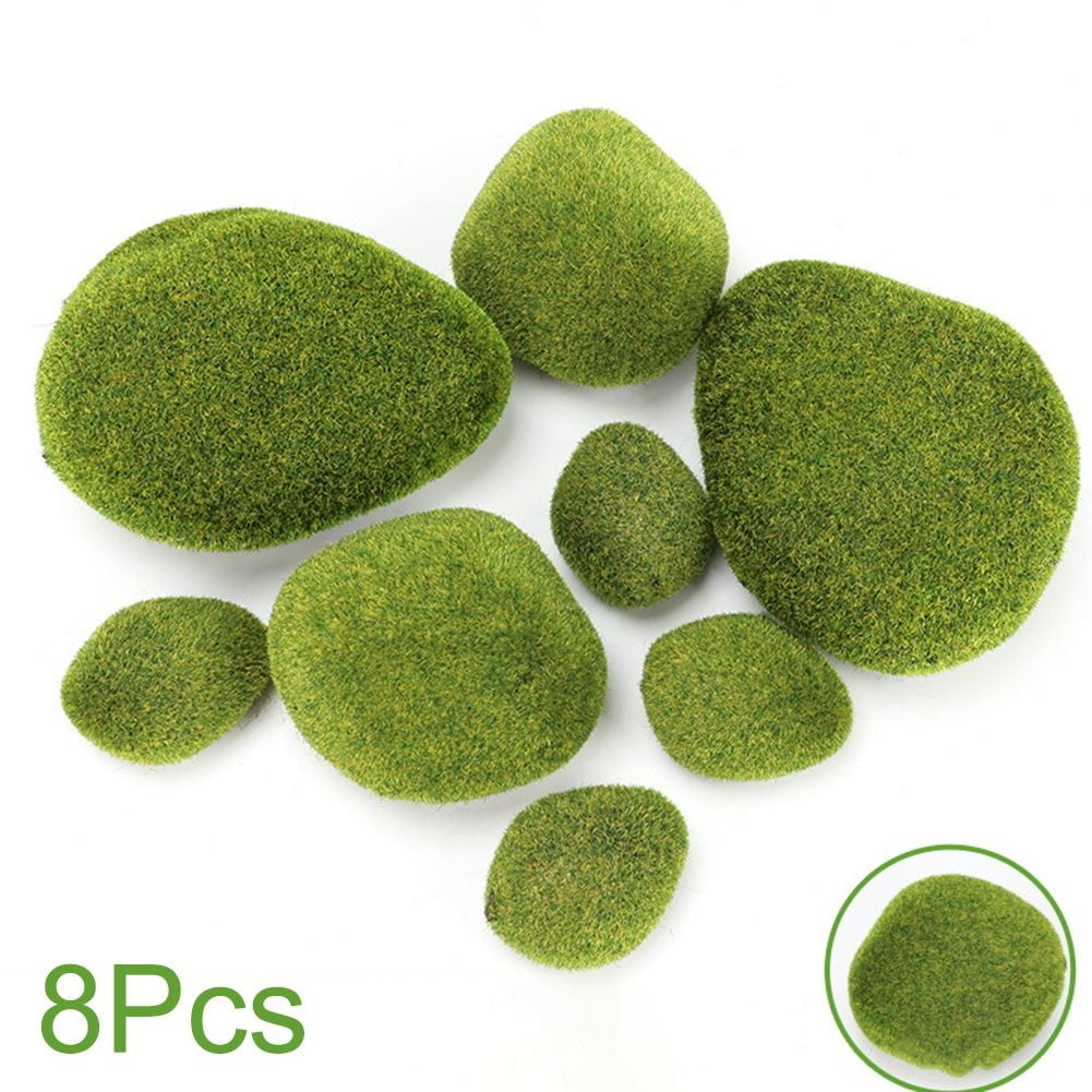 Artificial Turf Stone Set for Garden Decor, Realistic Plastic ...