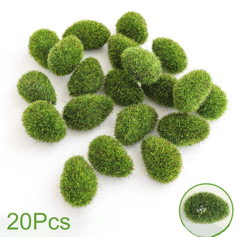 Artificial Turf Stone Set for Garden Decor, Realistic Plastic ...