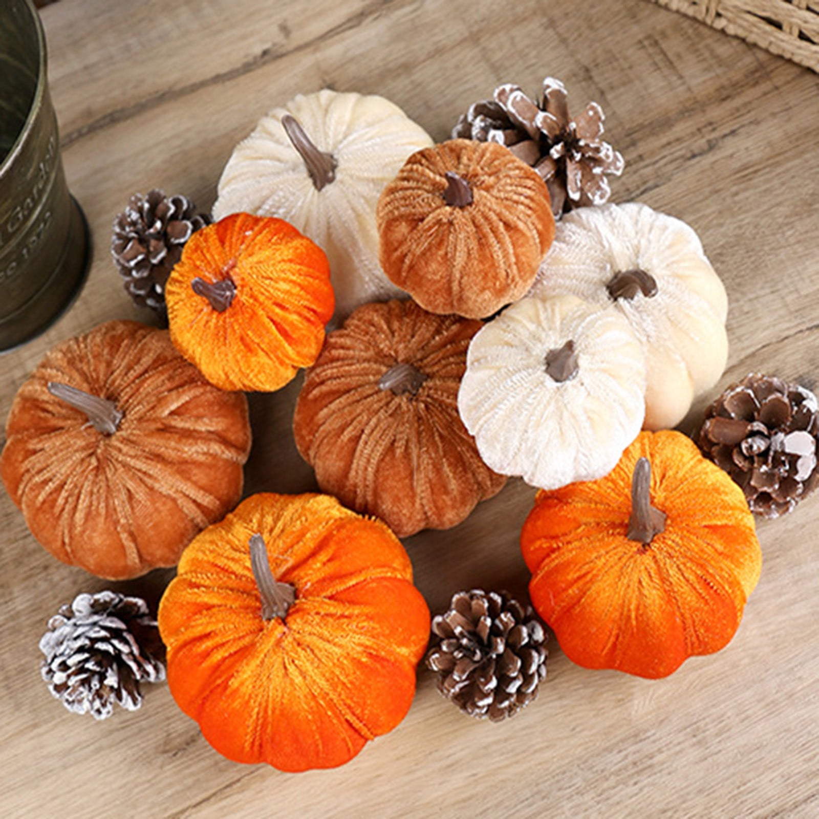 Artificial Velvet Pumpkin Fall Pumpkin Decor - Thanksgiving Halloween ...