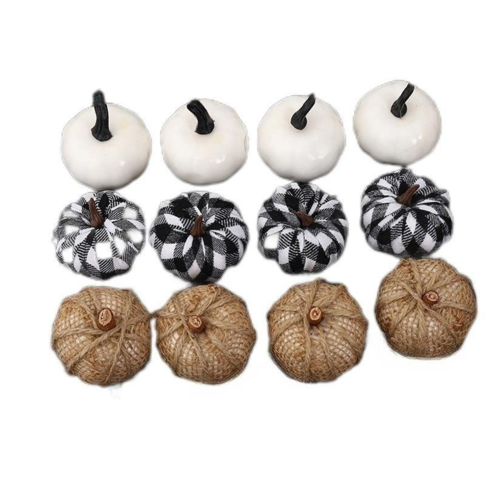 Artificial Velvet Pumpkins Decor Set Foam Fabric Fall Decorations for Farmhouse Home ...