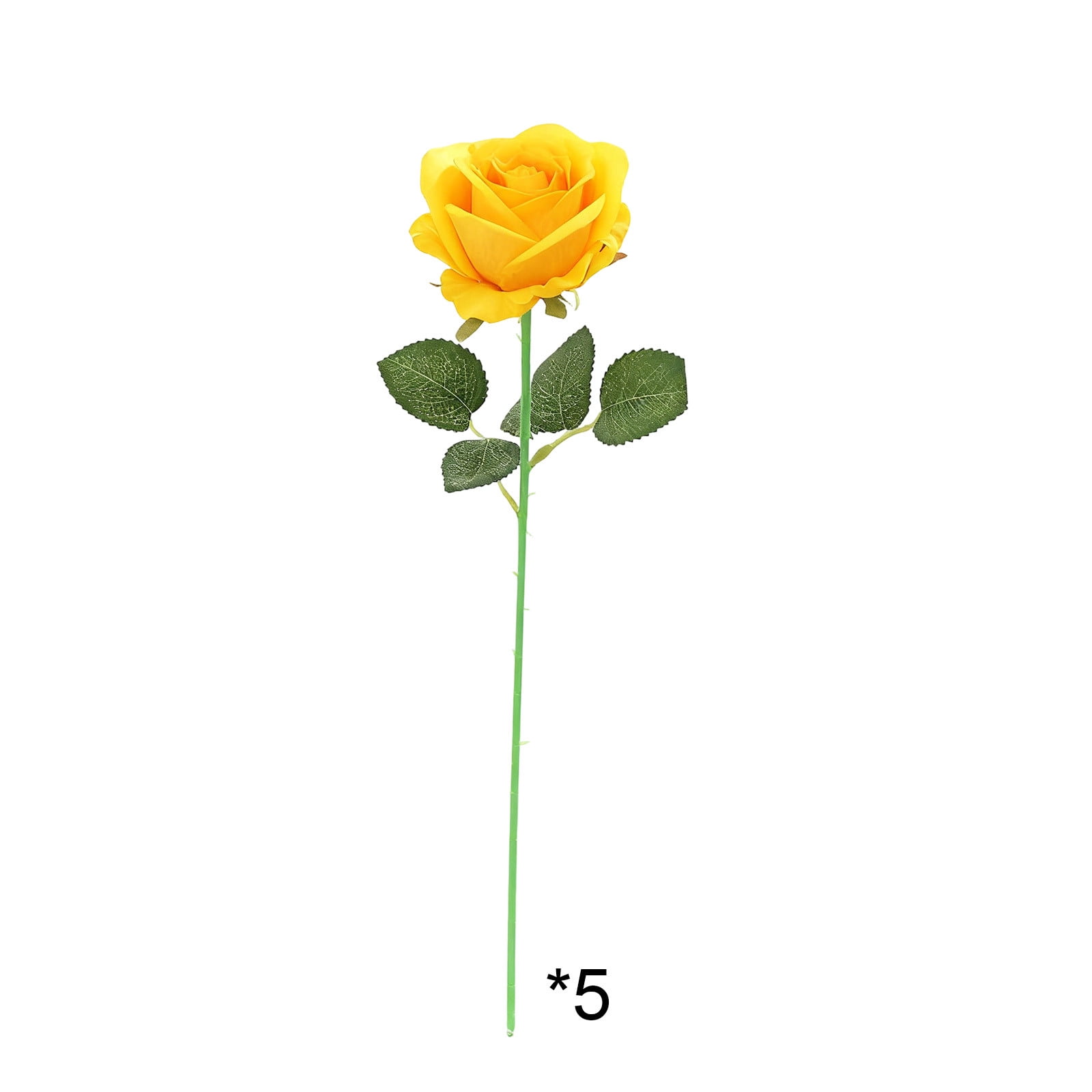 Artificial Velvet Rose Set of 5, Flocked Fabric Roses Home Wedding ...