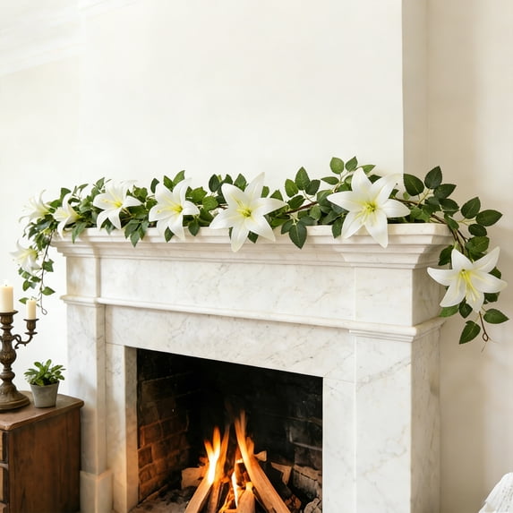 Artificial Vine Garland, 1.7 Meter Simulated Lilium and Rose Leaf ...